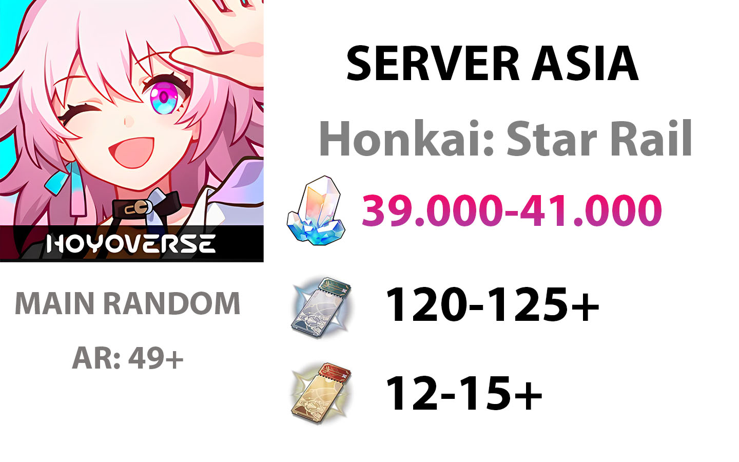 Honkai: Star Rail - SHOP ACC GAME REROLL MAVISSTORE